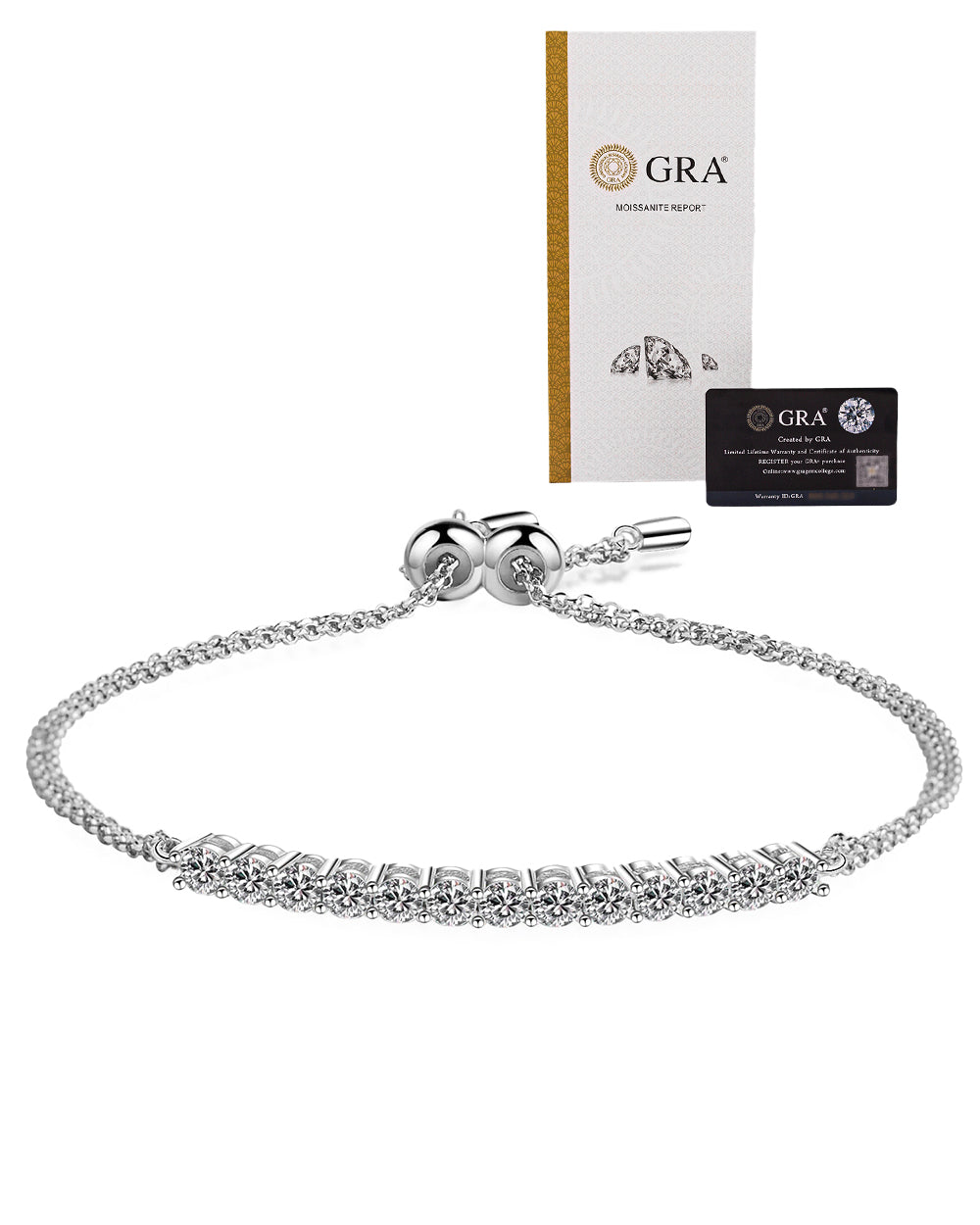 Pulseira Trace Moissanite Regulável